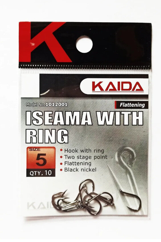 Крючки одинарные Kaida ISEAMA размер 5 (Количество в наборе 10шт)