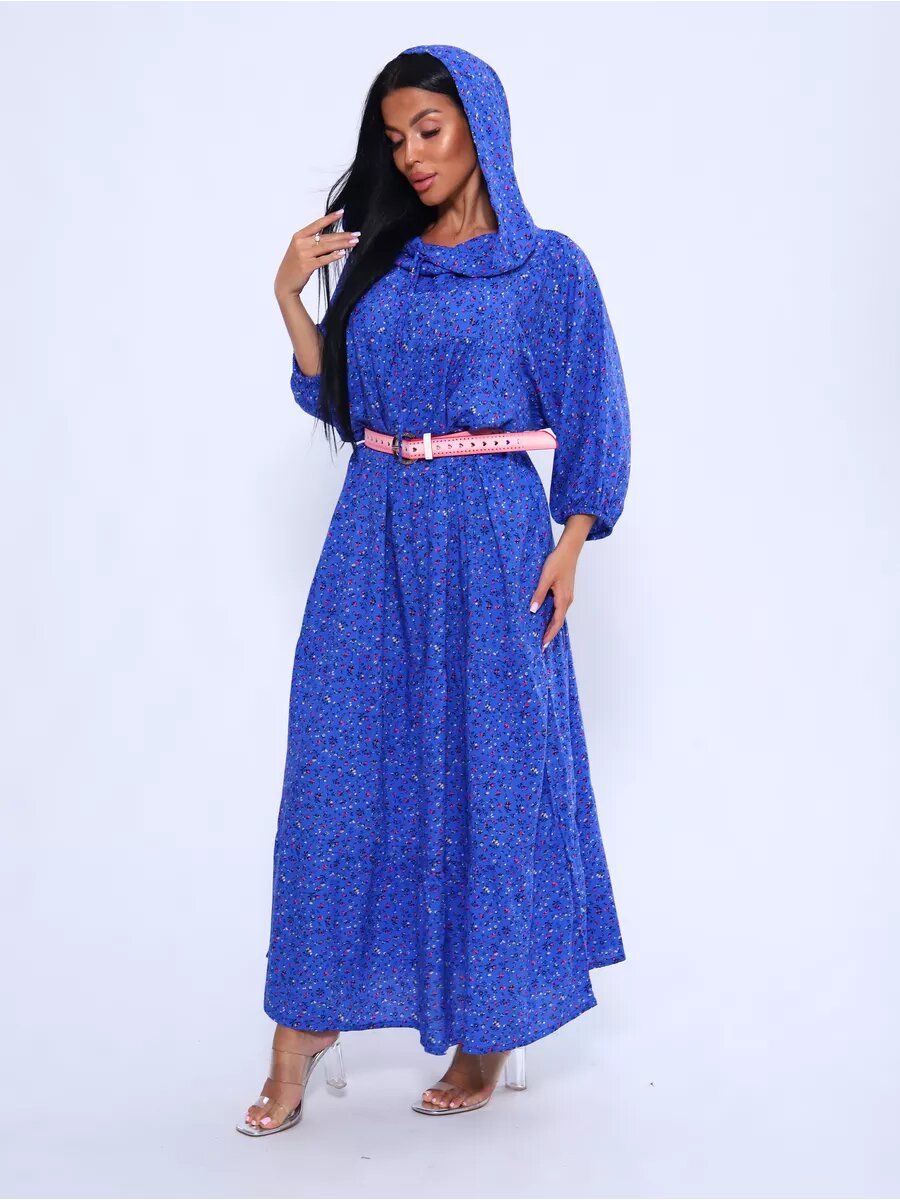 Платье YolKa_Dress Базовая стильная коллекция, размер единый, голубой — фото 1