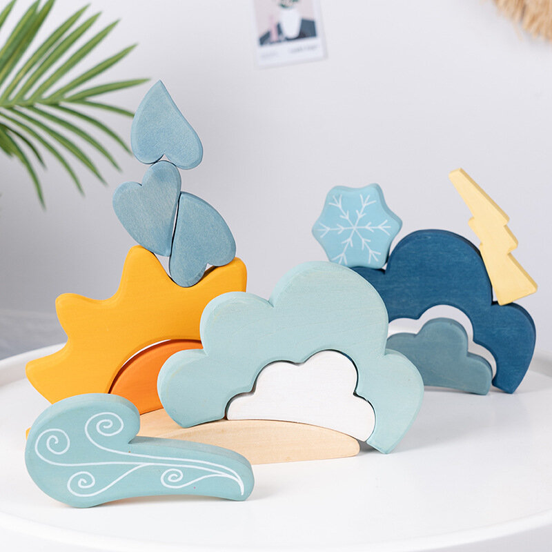 Развивающие блоки "Радужные", деревянные, липа, для раннего образования