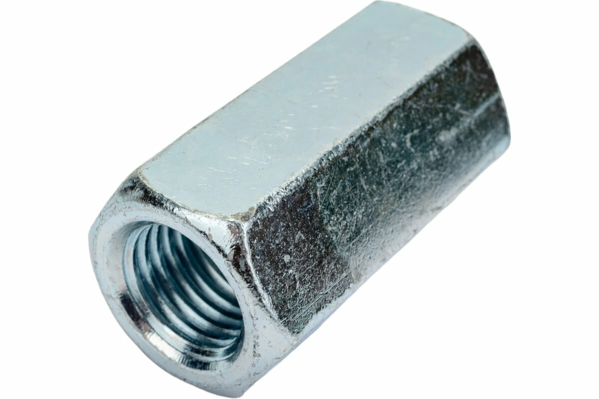 Креп-комп удлиняющая гайка цинк DIN 6334 М24x72 для монтажа труб и металлоконструкций, 1 шт