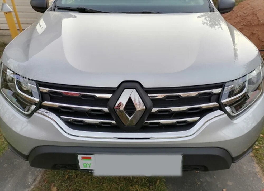 Передняя крышка решетки радиатора автомобиля, хромированная защитная наклейка из нержавеющей стали для Renault Duster 2018-2023 SILVER