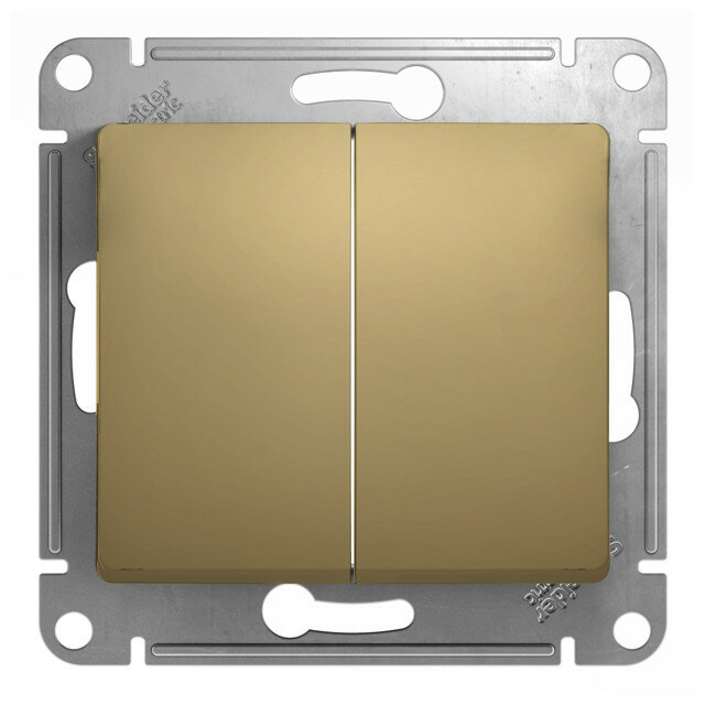 Выключатель 2-клавишный SCHNEIDER ELECTRIC Glossa, титан