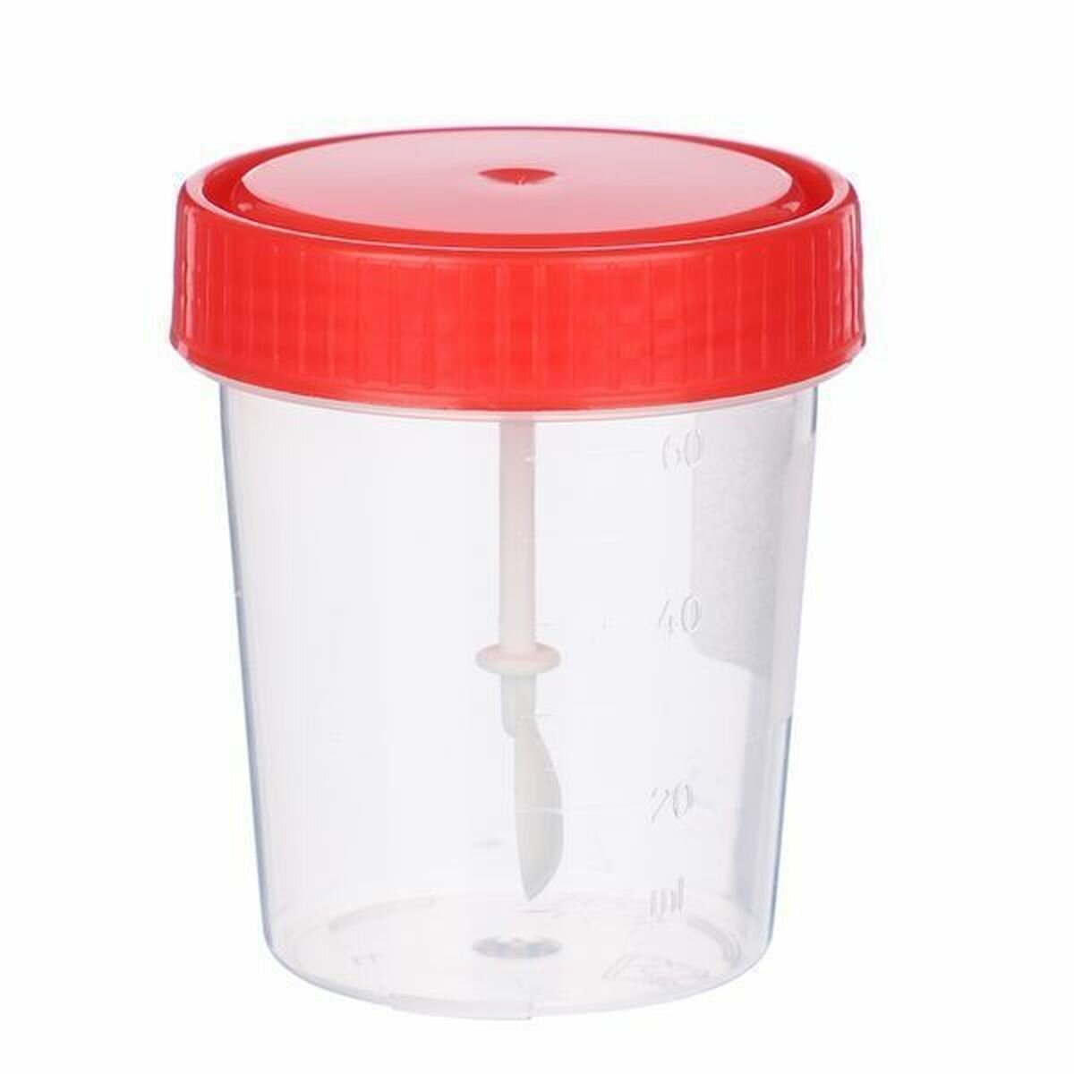 Контейнер для биоматериалов, стерильный с ложкой 60мл (пластик)