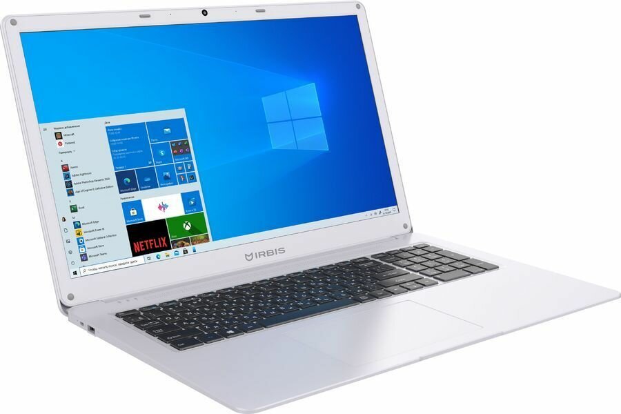 17,3" Ноутбук Irbis NB NB703 (NB703) белый - 1600x900 HD+, TN, Intel Pentium J3710, ядра: 4 x 1,6 ГГц, 4 ГБ, eMMC 128 ГБ, Intel HD Graphics 600, Windows 10 Pro