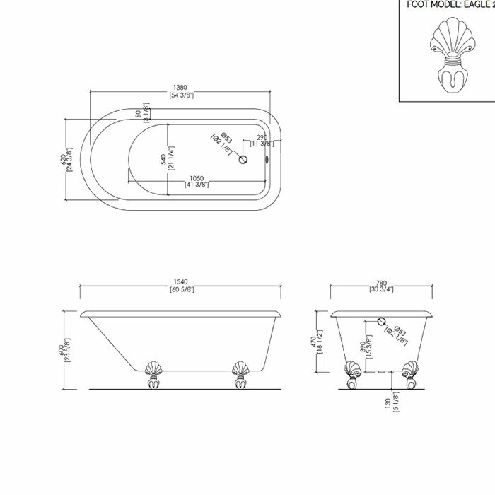 Devon слив-перелив для ванны admiral (и еще 9 типов ванн), с декоративной цепочкой цвет: хром (без сифона и патрубка выпуска) sfd1058scr Devon&Devon