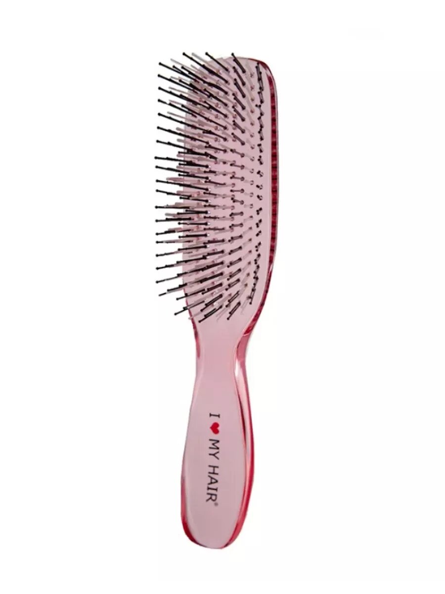 I LOVE MY HAIR Парикмахерская щетка Русалочка розовая прозрачная S