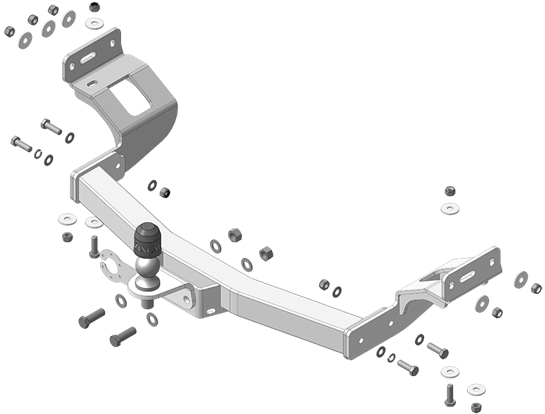 Фаркоп оцинкованный с эл-кой Smart для Mitsubishi Pajero Sport III с 2021 г (Оцинк. шар)(паспорт и сертификат в комплекте) ZM302FE