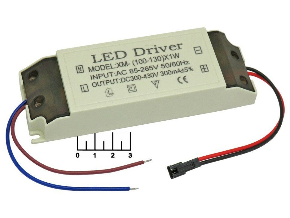 Драйвер светодиода 300mA/300-430VDC 85-265VAC XM-(100-130)*1W