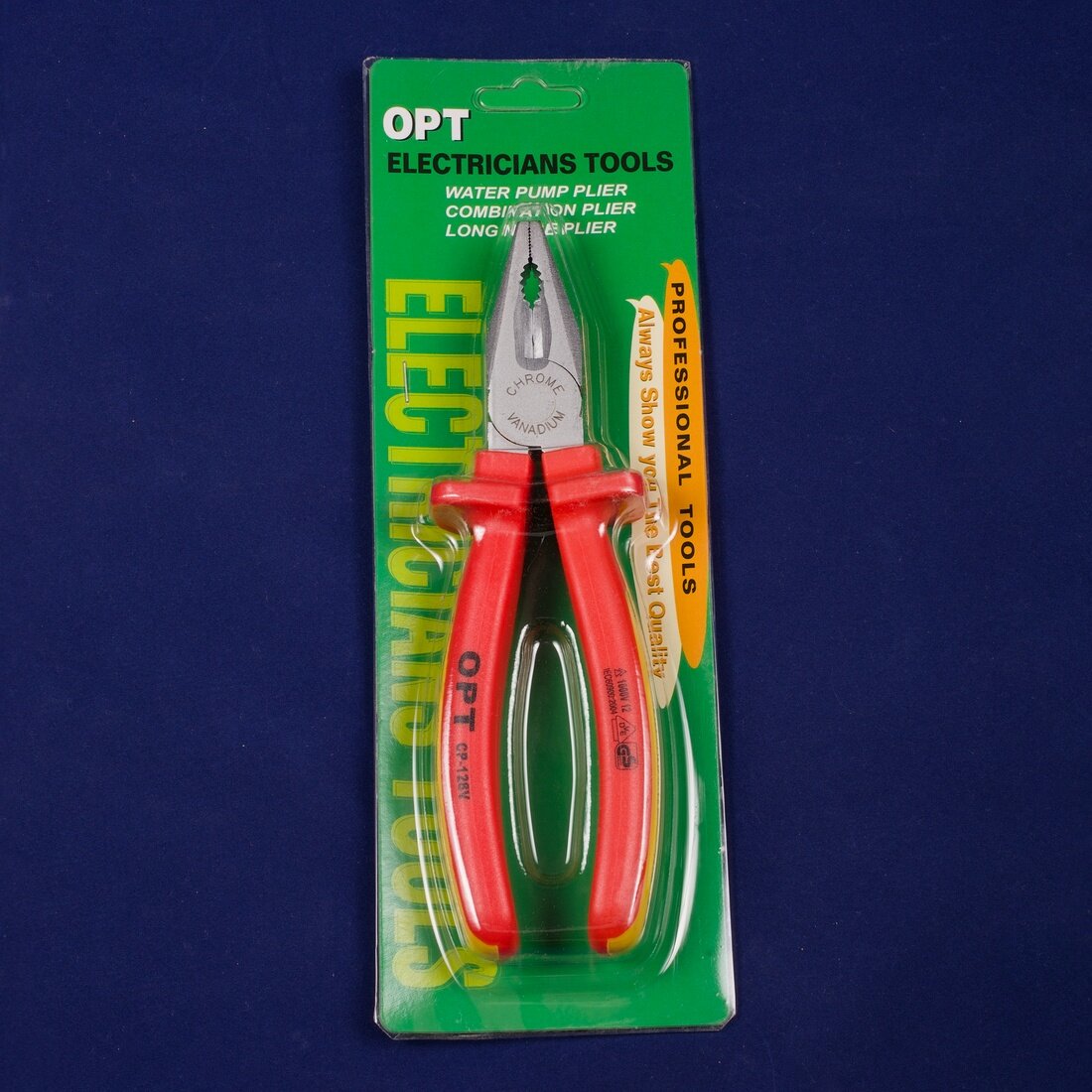 Плоскогубцы OPT CP-128V, диэлектрические, режущие кромки, хром-ванадий