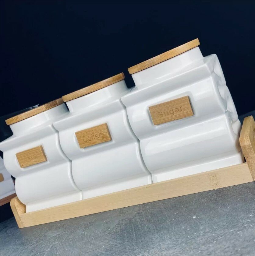 Набор из 3 банок 1л на подставке 140-100 118-140-100