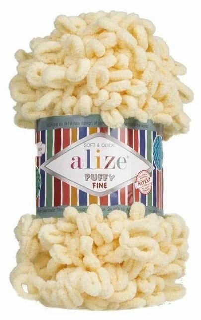Пряжа Пуффи Файн (плюш Puffy fine) упаковка 5 мотков 100 г. 14 м. 100% микрополиэстер цвет 160 каменный