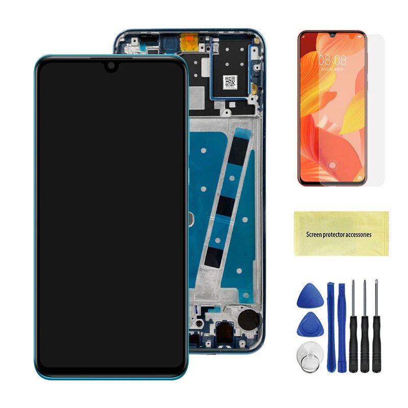 ЖК-дисплей для HUAWEI P30 Lite, ЖК-экран, дигитайзер в сборе, замена для HUAWEI P30 Lite Nova 4e MAR-LX1A LX2 LX3A, экран 24MP Blue Frame