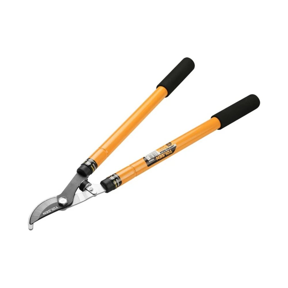 Кустарниковый секатор TOLSEN с телескопической рукояткой, 24"-36" 31025, покрытие ПВХ, полупрофессиональный тип привода
