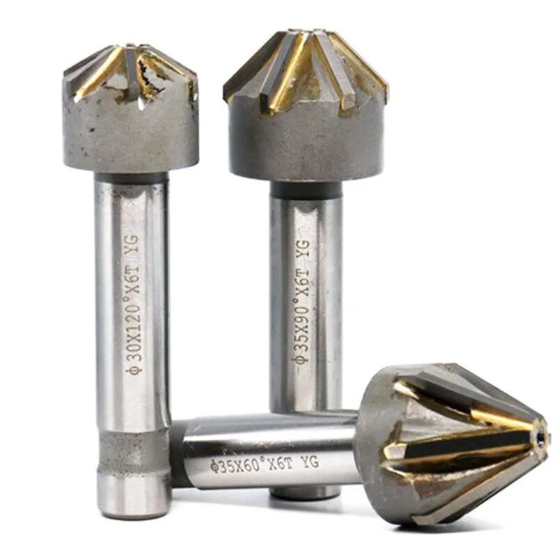 Фреза YG8 для снятия фаски, прямой хвостовик, 60 градусов, 90 градусов, 16 мм, 20 мм, 25 мм, фреза с твердосплавными зенками 45-60degree-20-6T
