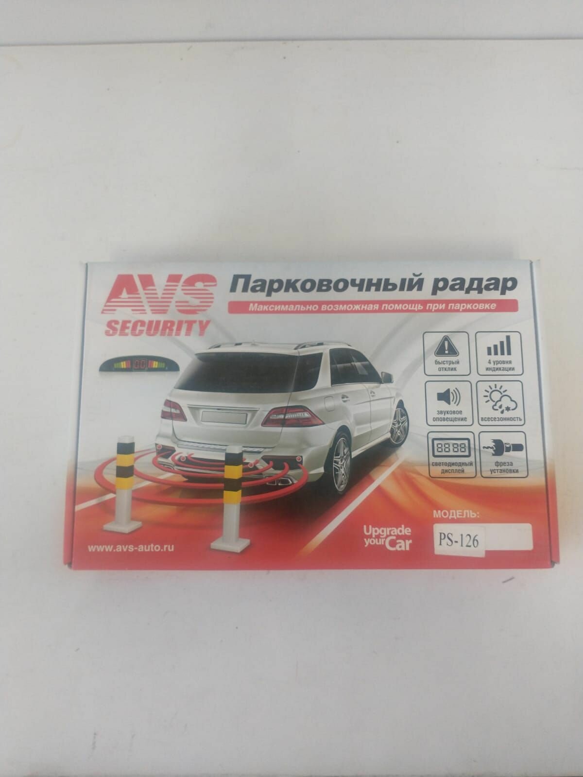 Парктроник PS-126 (6 датчиков+коннекторы, цветной светодиодный дисплей с цифровым табло)