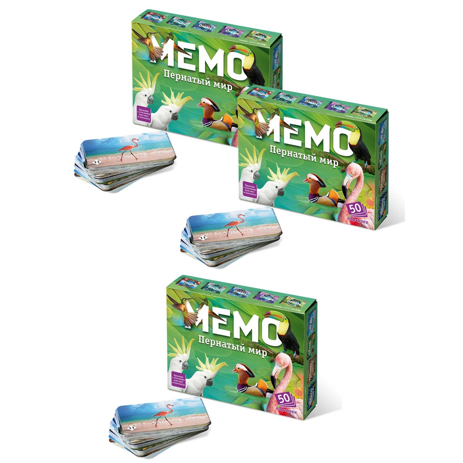 Настольная игра Нескучные игры Мемо пернатый мир 3 шт.