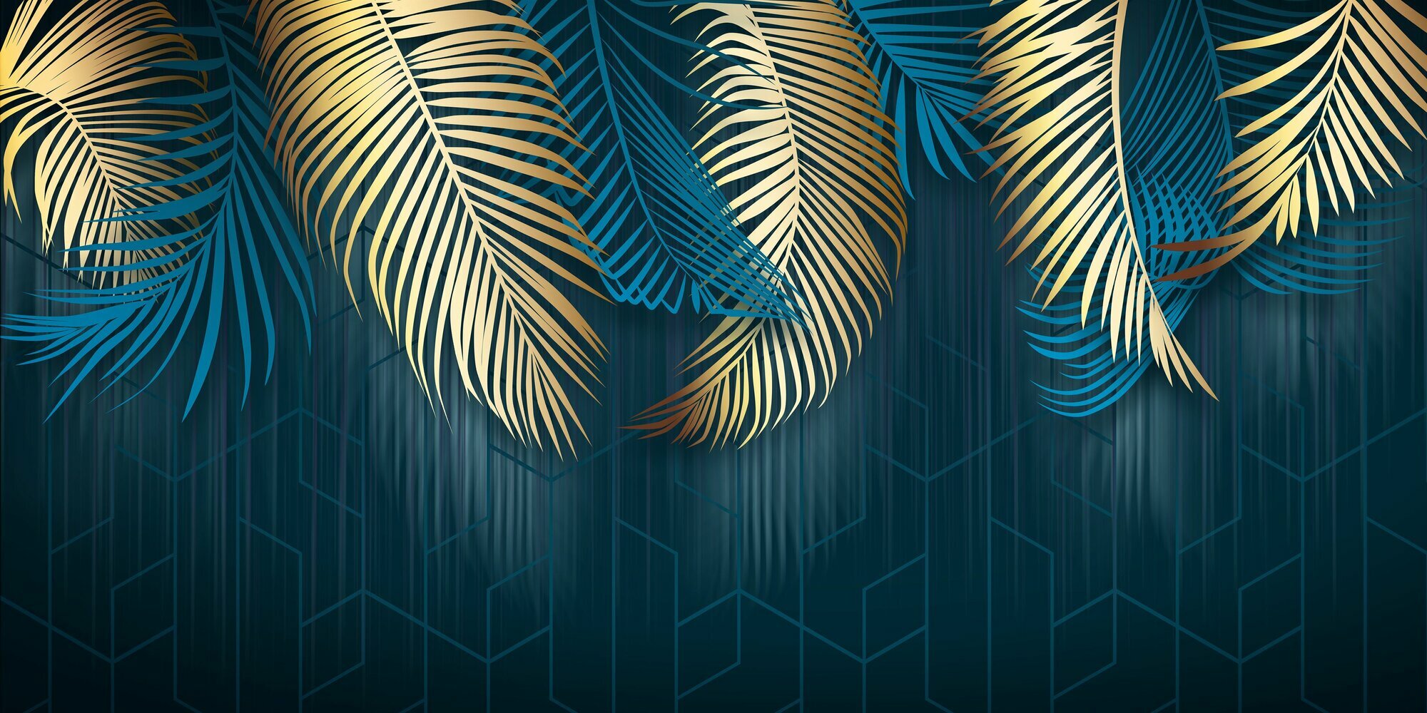 Фотообои Золотые листья 270х600 см