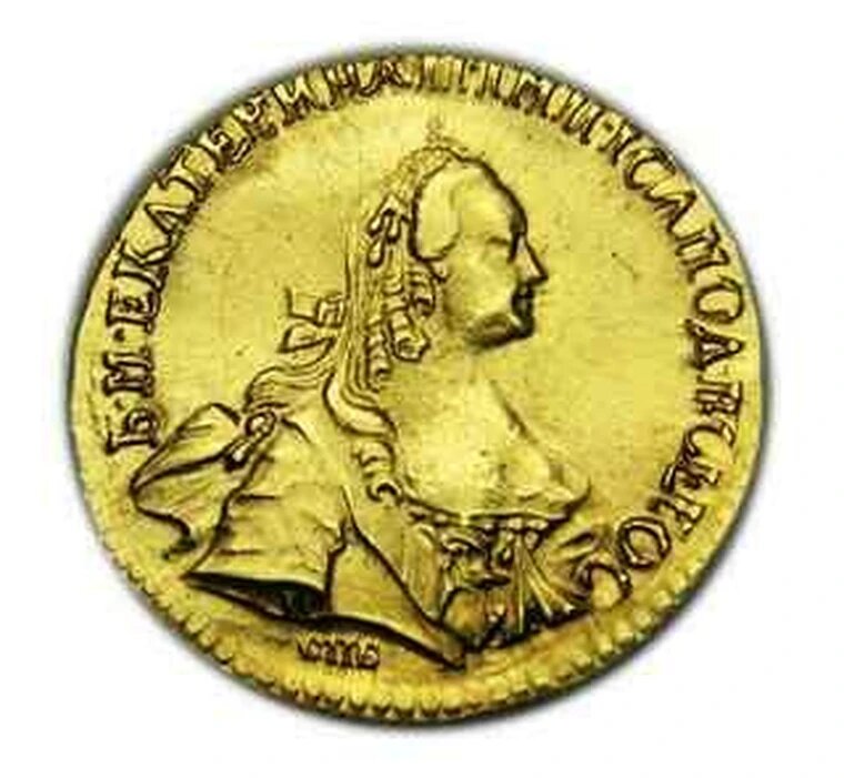 5 рублей 1769 года СПБ под Золото, сувенирная копия монеты, нумизматика, деньги для коллекции