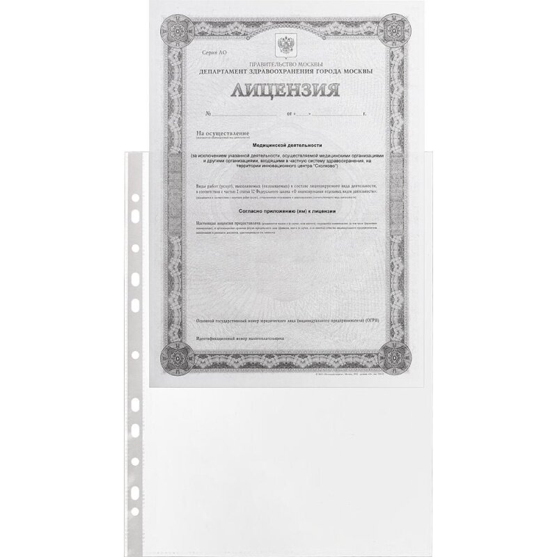 Файл-вкладыш Attache А4, 60 мкм, S, Элементари, с перфорацией, 100 штук