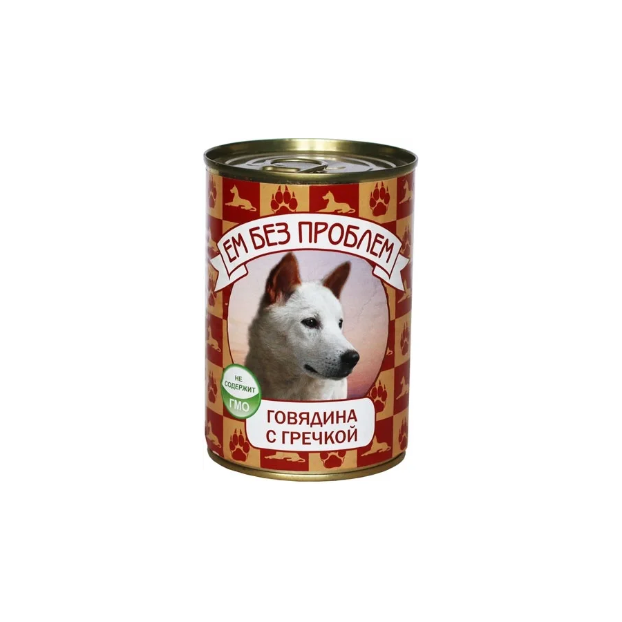 Корм влажный Ем Без Проблем говядина и гречка для собак (410 г)