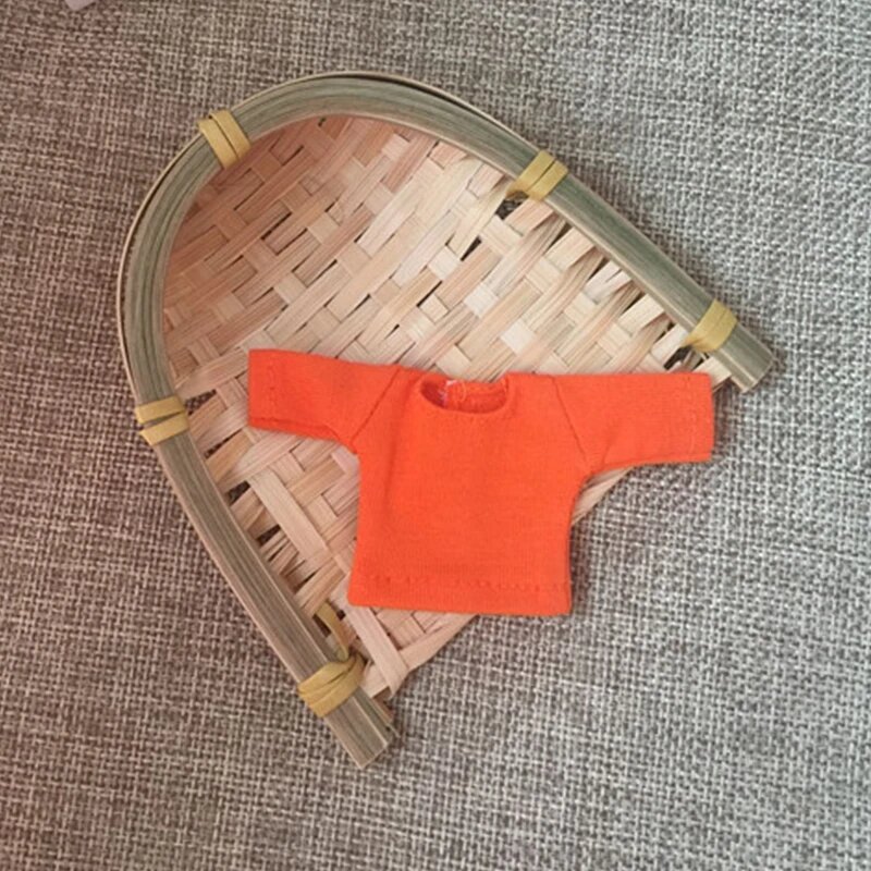 Полосатая футболка для куклы Ob11 Оранжевый, C (7)