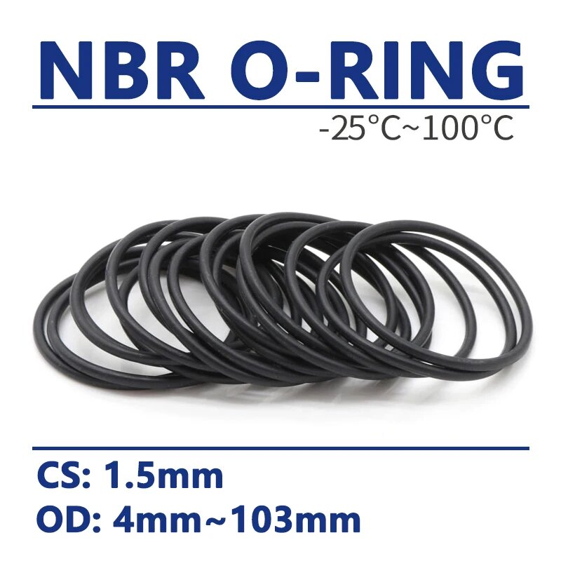 CS 1,5 мм уплотнительное кольцо NBR, уплотнительное кольцо, уплотнительная прокладка OD 4 мм-103 мм, стандартное расстояние, шайба с сопротивлением масла, круглая форма, высокая температура