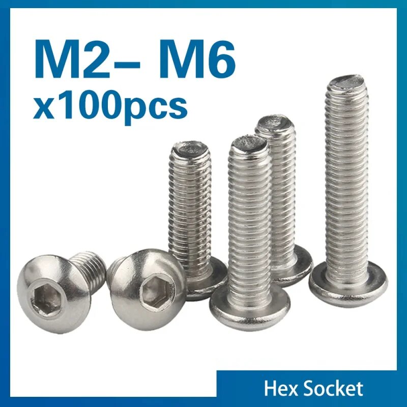 Винты нержавеющая сталь M2 M2.5 M3 M4 M5 XMSJ М4, 18mm x100pcs
