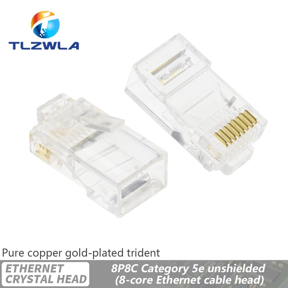 50шт RJ45 Crystal Head 8P8C Ethernet разъемы