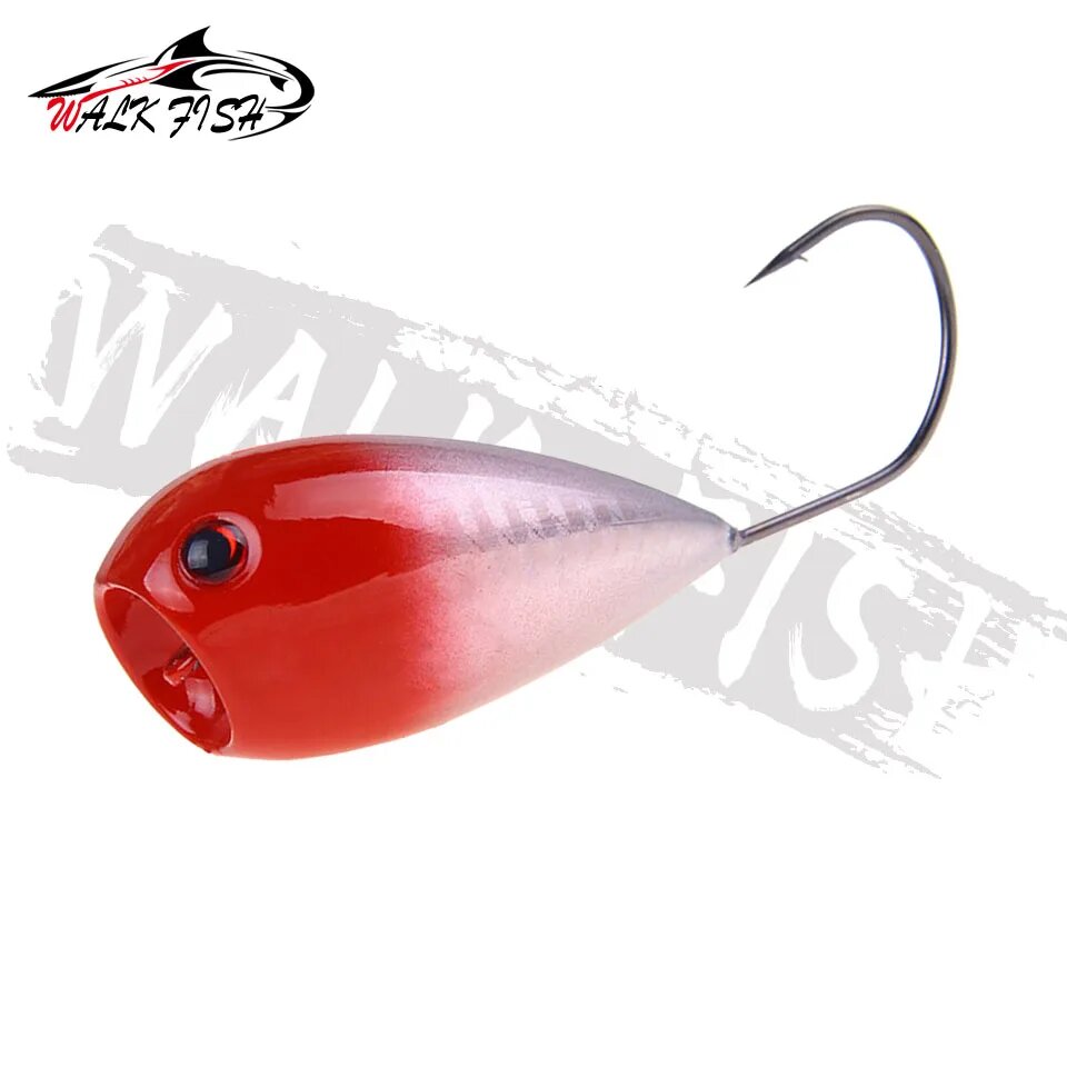 WALK FISH Хорватское яйцо Поппер 8 см Красный, D 4