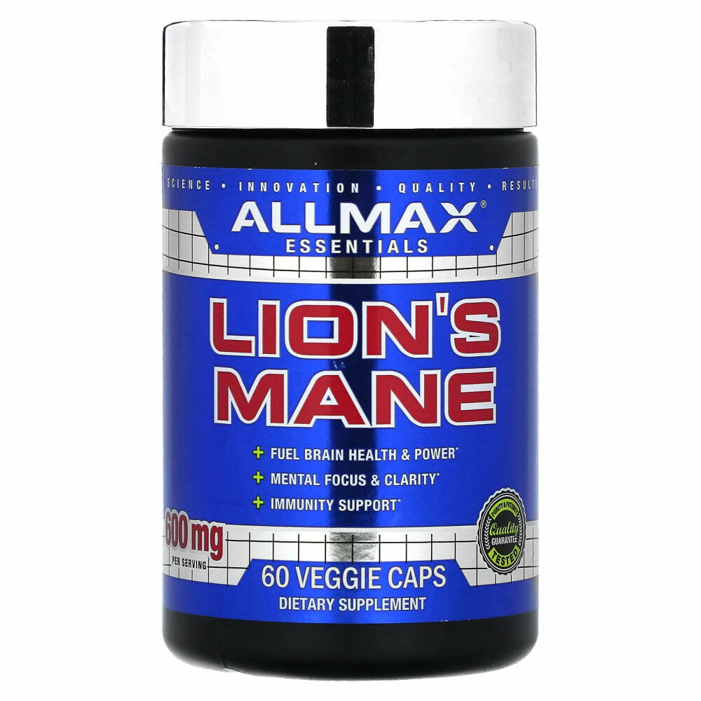 ALLMAX, Essentials, ежовик гребенчатый, 60 вегетарианских капсул (300 мг в 1 капсуле)