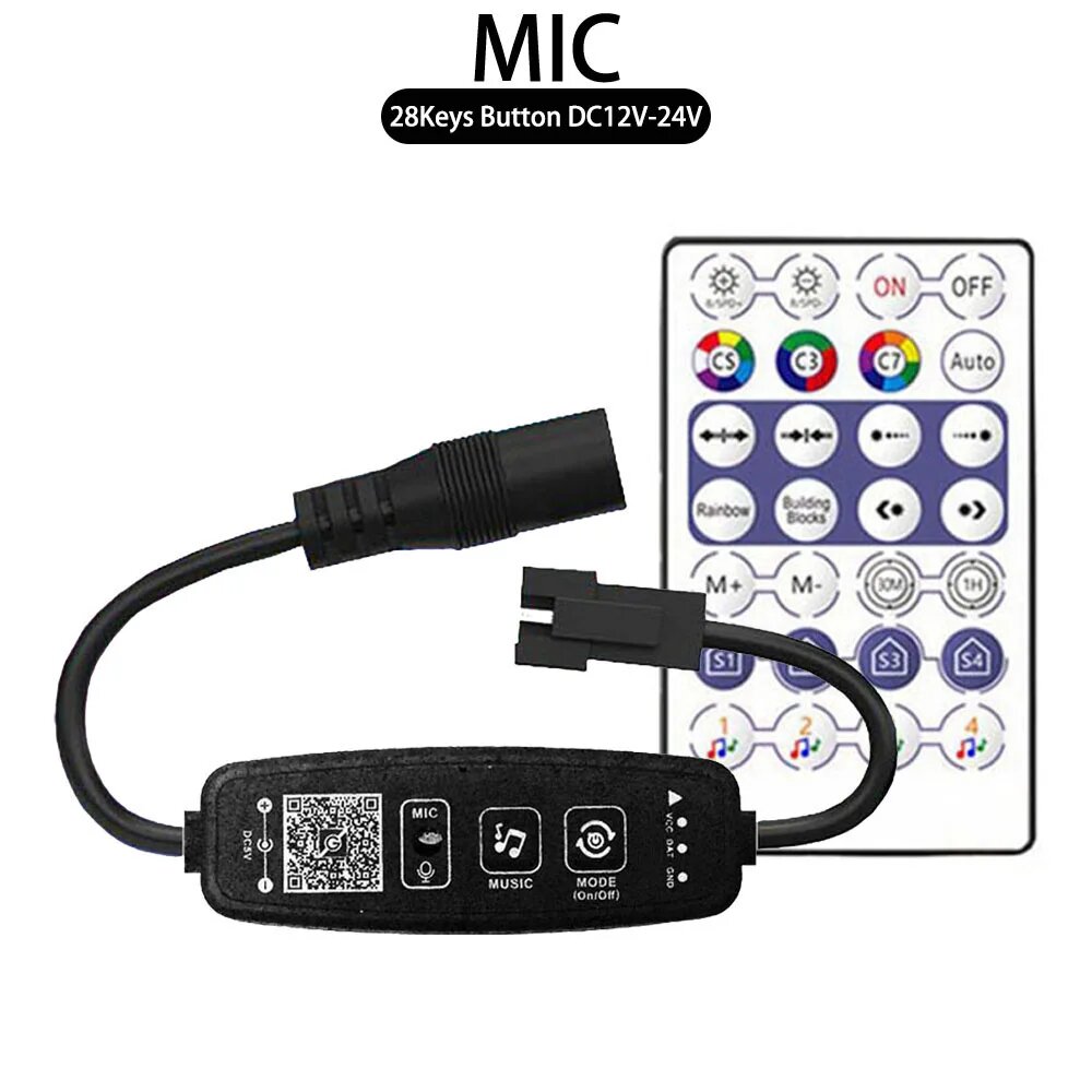 RGB контроллер LOAMLIN 28K Button MIC DC