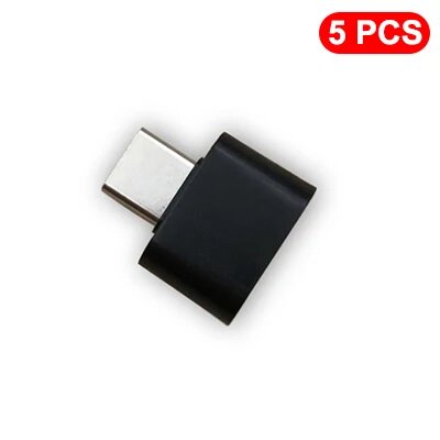 Универсальный Переходник Type-C на USB 2,0 OTG, 5 шт. Черный, 5PCS Black