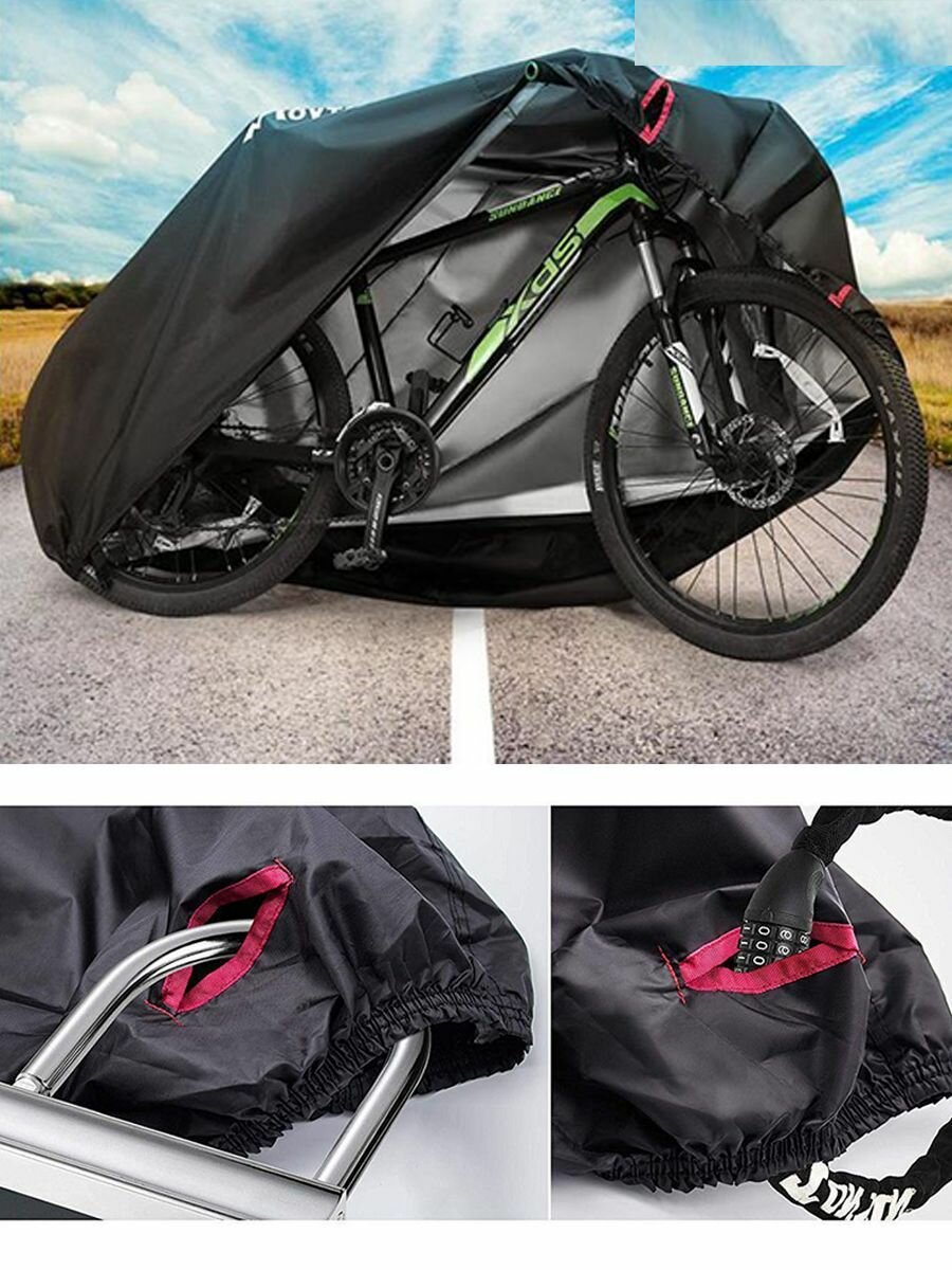 Чехол-тент для велосипеда 180x60x90 см, черный