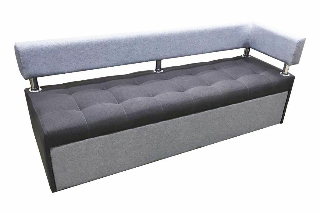 Диван-кровать Дельфин с подлокотником 160x62х80 светло-серая и темно-серая рогожка, правый