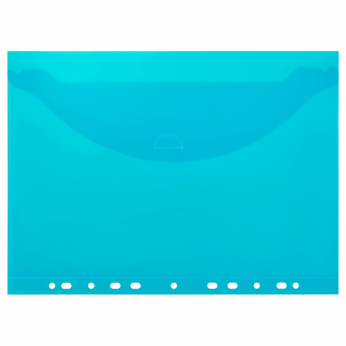 Папка-конверт с клапаном OfficeSpace (А4, 180мкм, с перфорацией) синяя (363218), 10шт.