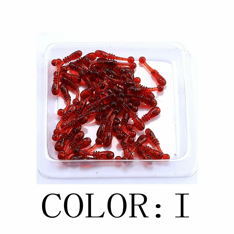 Мягкие приманки черви красные 2см, Color: I, 50 шт