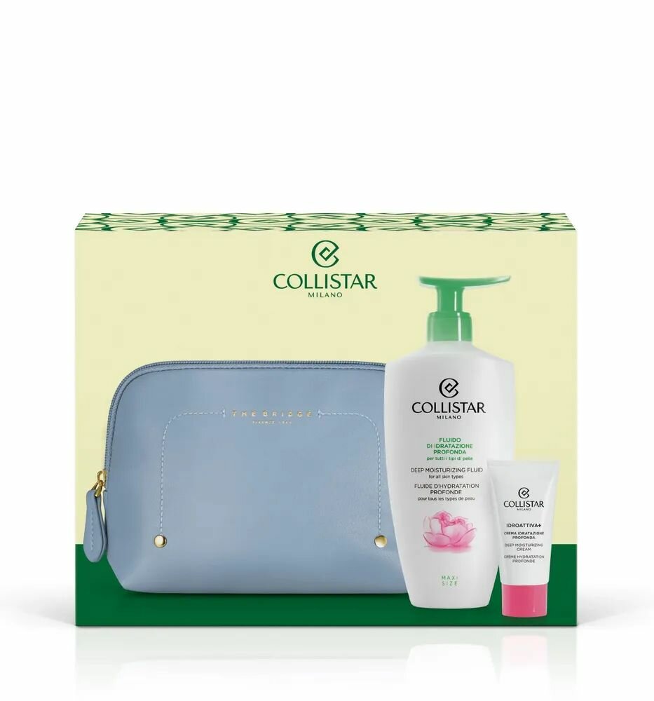Collistar - Набор: флюид для глубоко увлажняющий 400 мл + Крем для лица глубокое увлажнение 25 мл + косметичка