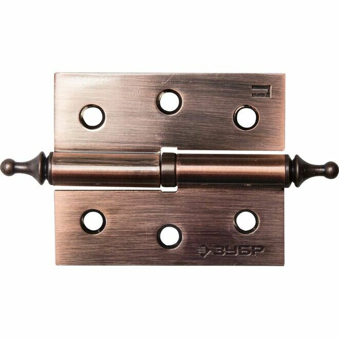 Петля дверная разъемная ЗУБР 75 x 63 x 2.5 мм, 2 шт, 1 подшипник, цвет старая медь (АС), левая, с крепежом, Эксперт
