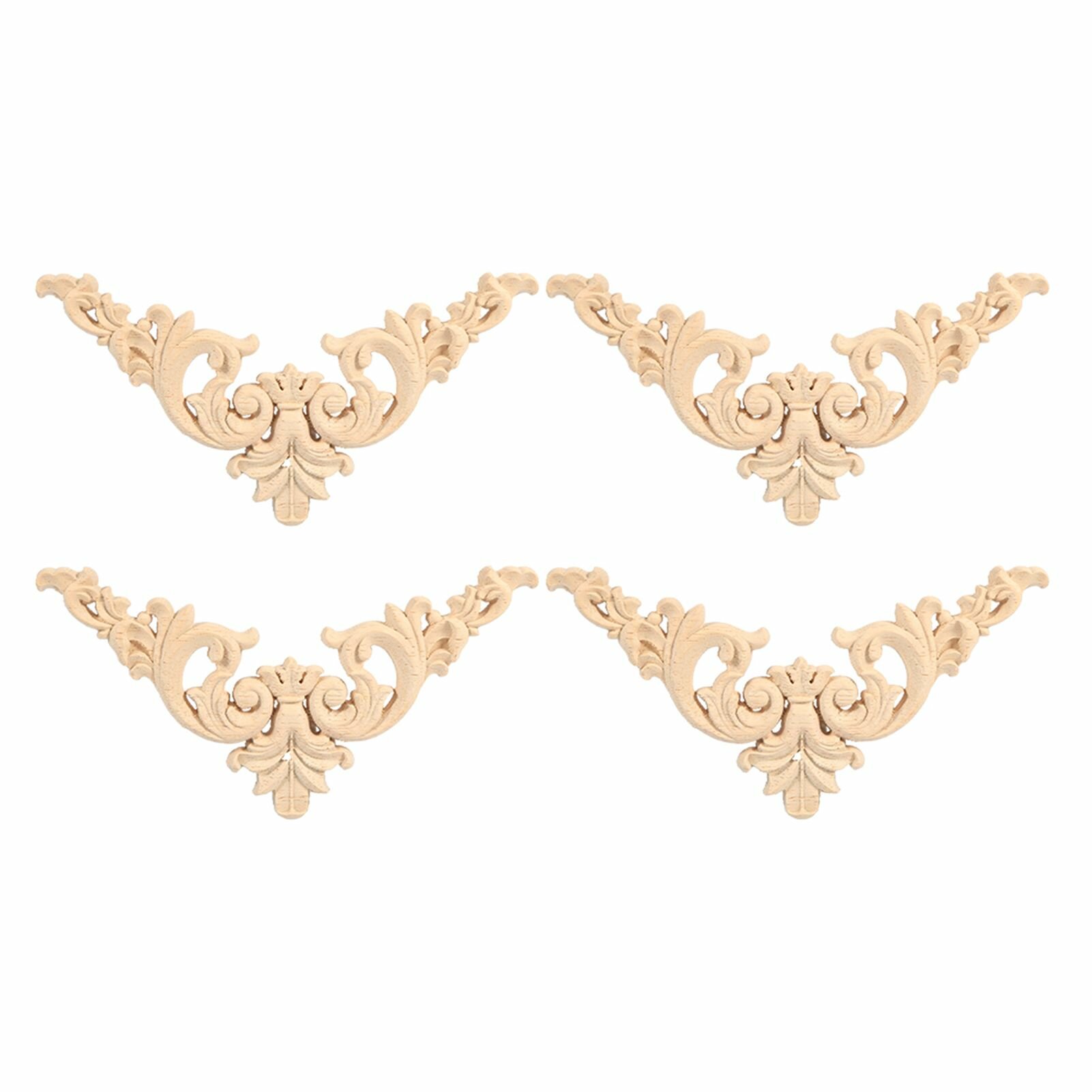 4 шт. деревянные накладки с резьбой на уголки для мебели, декоративные элементы для стен, дверей и зеркал