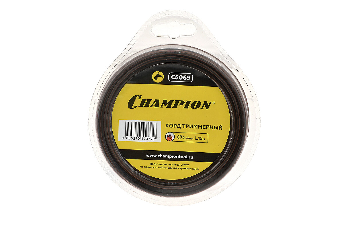 Леска для триммера 2,4мм* 15м Nylplus Square (квадратная) CHAMPION