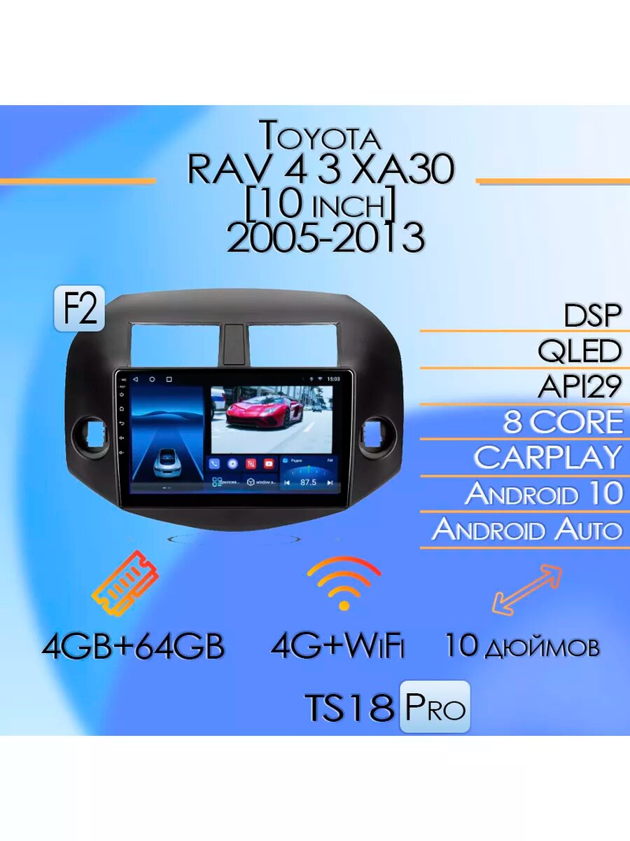 Магнитола TS18Pro Toyota RAV4 3 XA30 2005 – 2013 4+64 GB