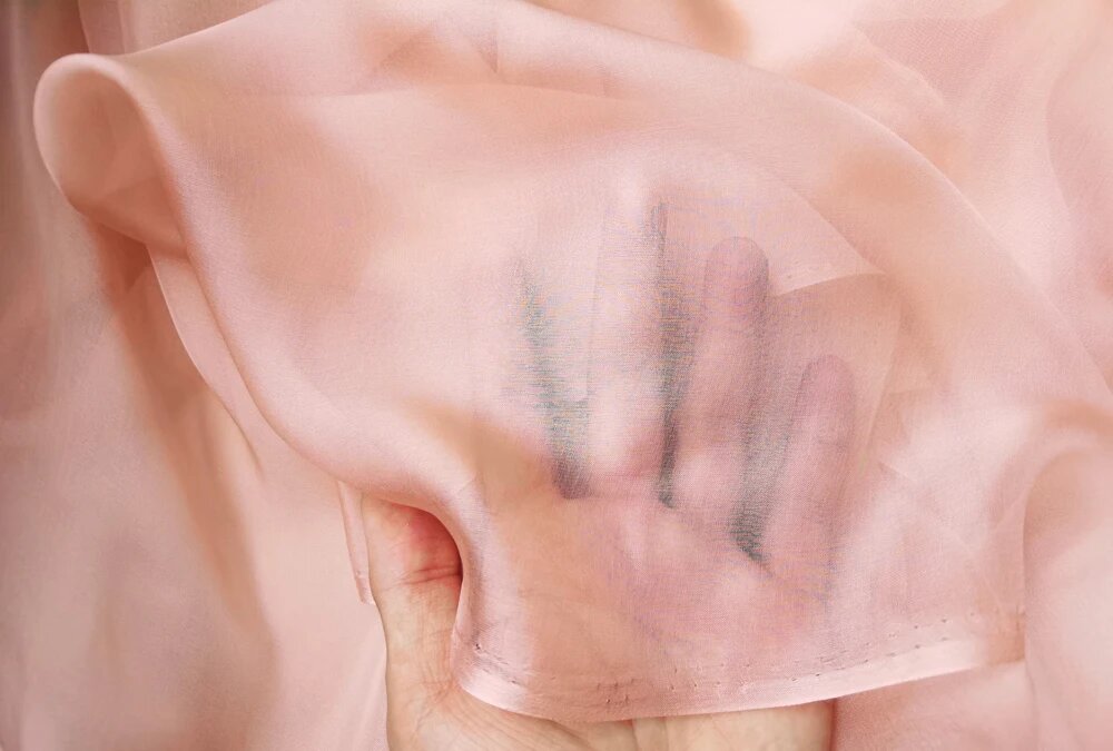 Шелковая шифоновая ткань FABRIC SHIPPER 100% Шелк 140 см Розовый, 1Meter X 1.4Meter, Shell pink