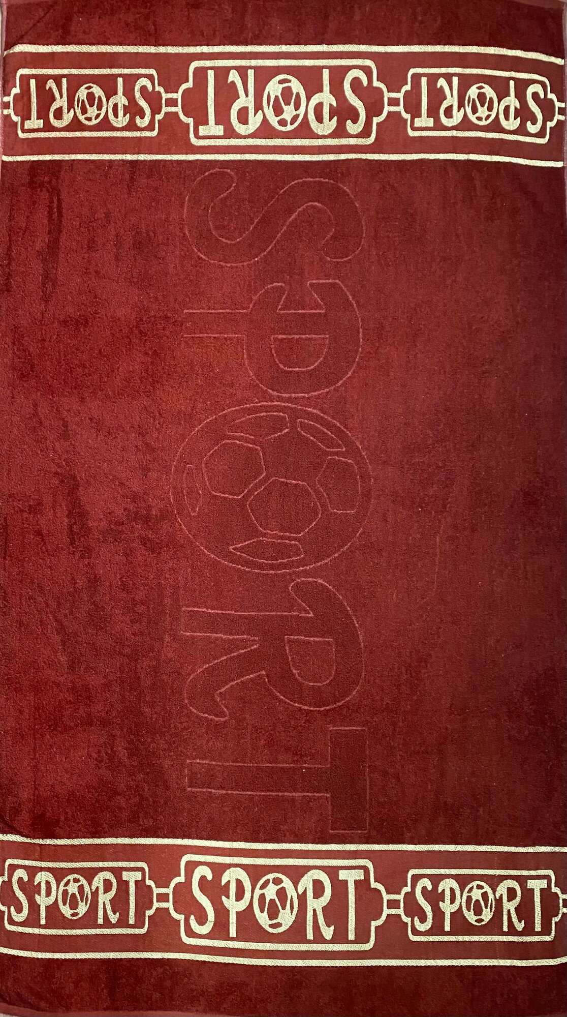 Полотенце махровое большое банное, для ванны, для сауны, для бассейна, для спорта в подарок Мужчине, спортсмену Темно-Бордовое 92 х 160 см SPORT