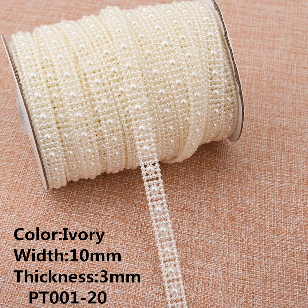 BOLIAO Пластиковые жемчужины слоновой кости 2 ярда PT001-20-Ivory