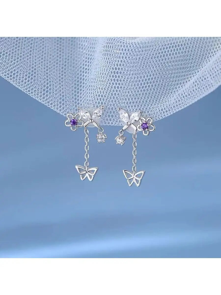 Серьги пусеты, кристалл