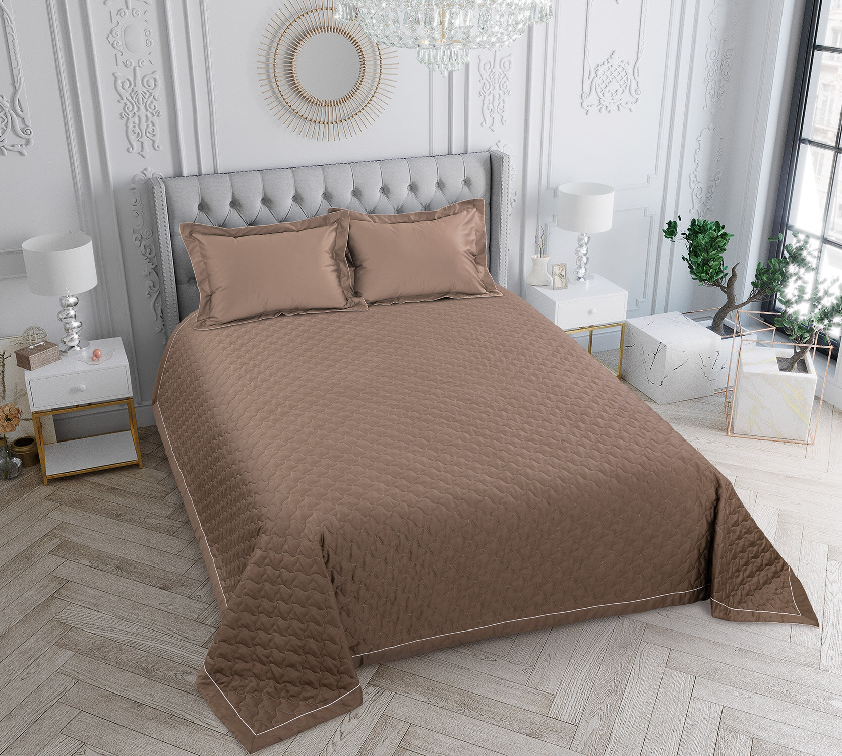 Покрывало Стеганое из Сатина 200х240 "Оникс" Евростандарт ПС200240