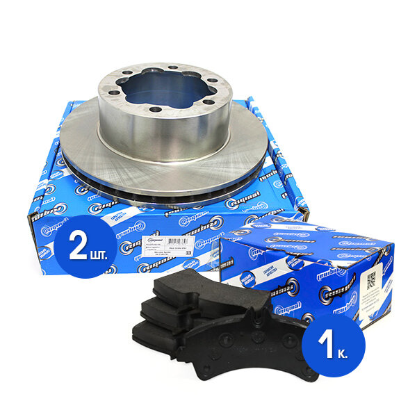 Диски тормозные с колодками задние комплект Riginal для а/м Mercedes Sprinter с 2006 г. в, VW Crafter с 2006 г. в.