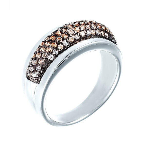 Кольцо дорожка, серебро, 925 проба, родирование, циркон