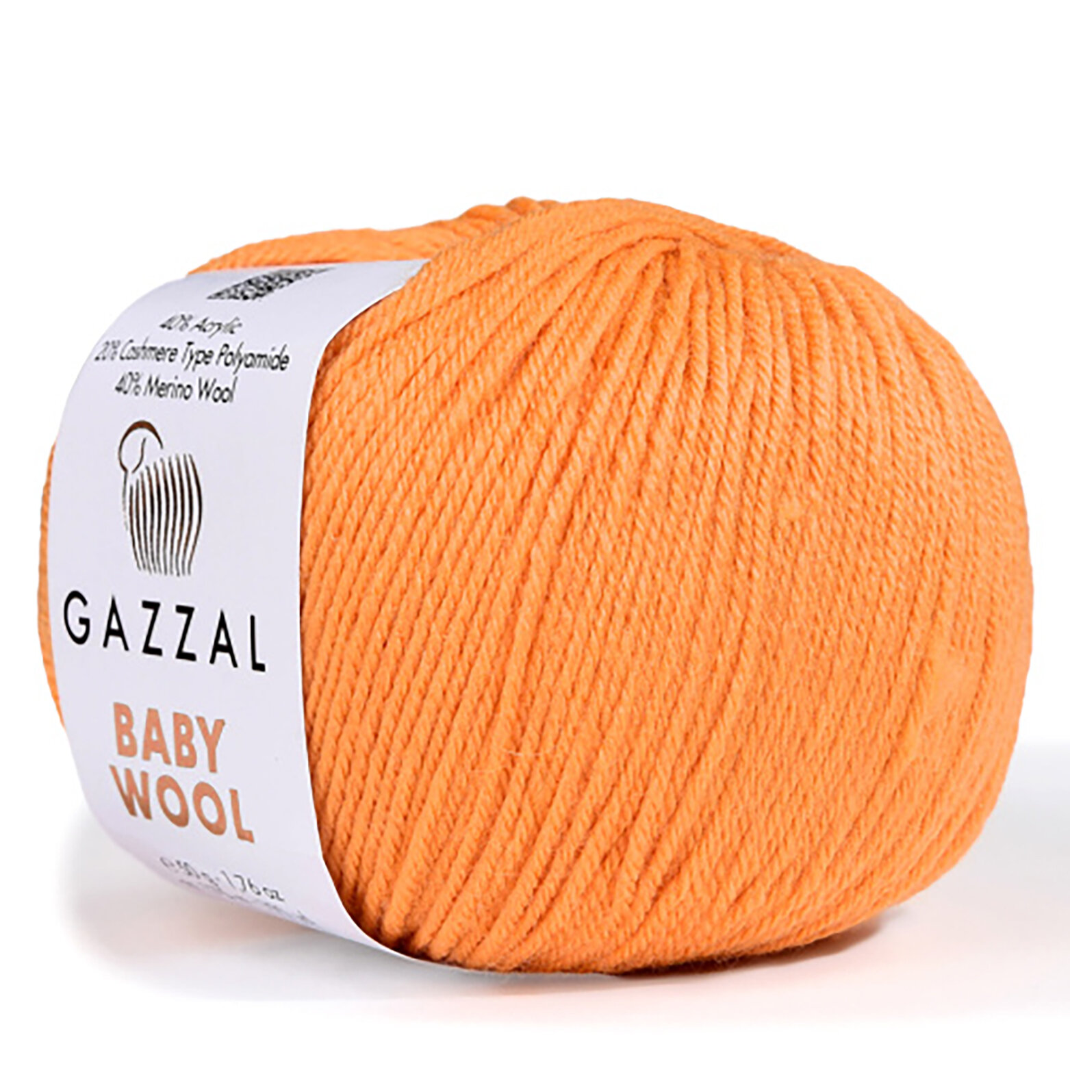 5 Мотков, Gazzal Baby Wool, 40% Шерсть мериноса, 20% Кашемир ПА, 40% Акрил / 50 гр. - 175 м, Цвет-837