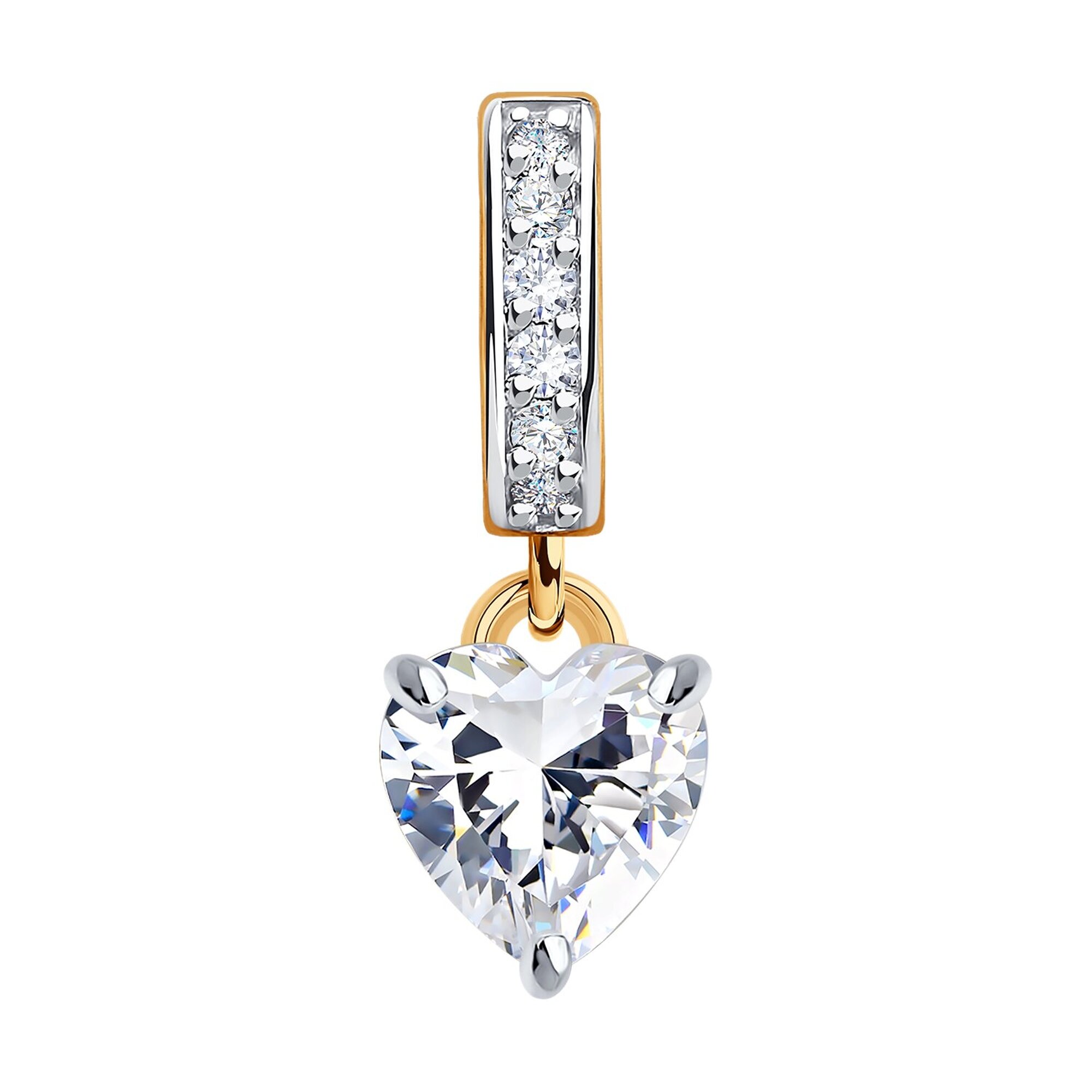 Подвеска Diamant online, красное золото, 585 проба, фианит